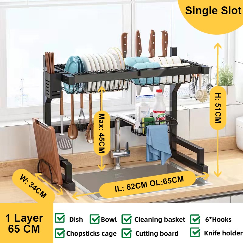 Stainless Steel Kitchen Rack Organizer Kitchenware Storage Sink Rack ...