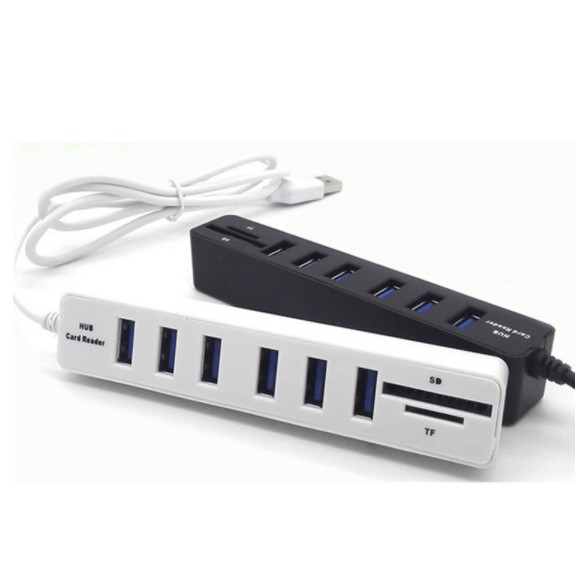 🌝Fast Ship🌝Usb Hub Combo 8 Port Splitter Tf / Sd Card Reader Computer ...