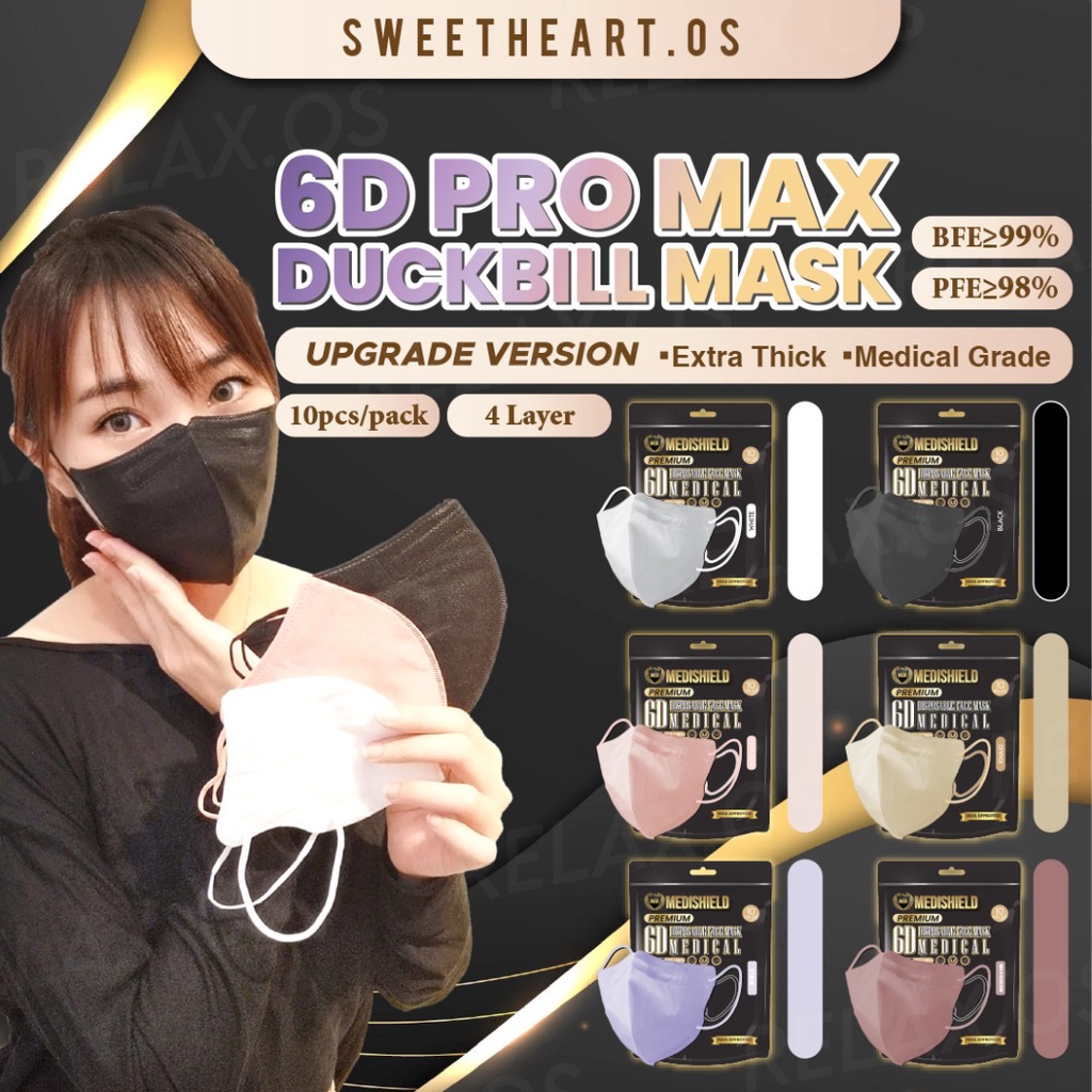 READY STOCK 10pcs Mask Duckbill mask 3D 4ply Upgraded Design Disposable Face Mask 4ply Medical ...