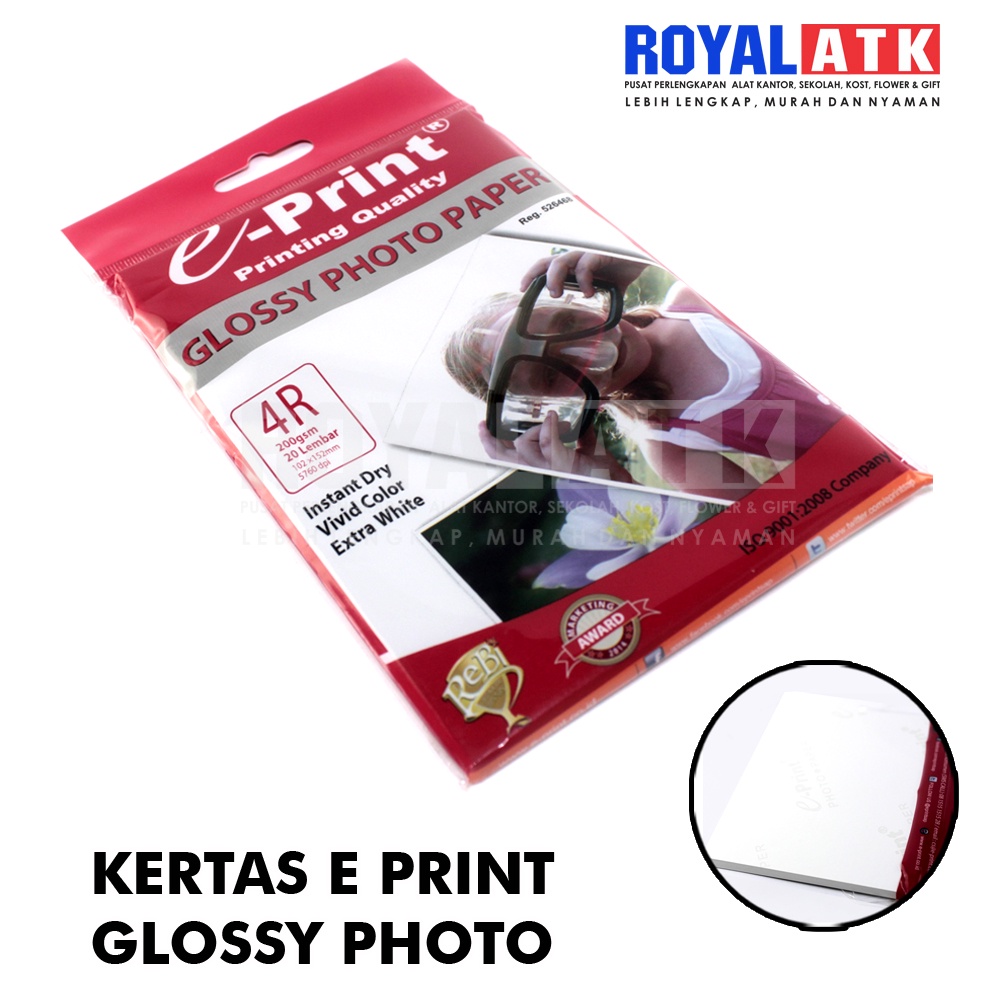 E-print Glossy Photo Paper 4R 200gsm 20 Sheets | Shopee Malaysia