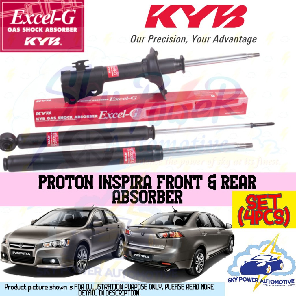 PROTON INSPIRA (P390A) / MITSUBISHI LANCER (CY4A) KAYABA (KYB) EXCEL G GAS SHOCK ABSORBER (SET ...