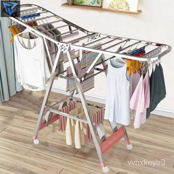 Stainless steel drying rack floor folding wing-shaped cool drying rack ...