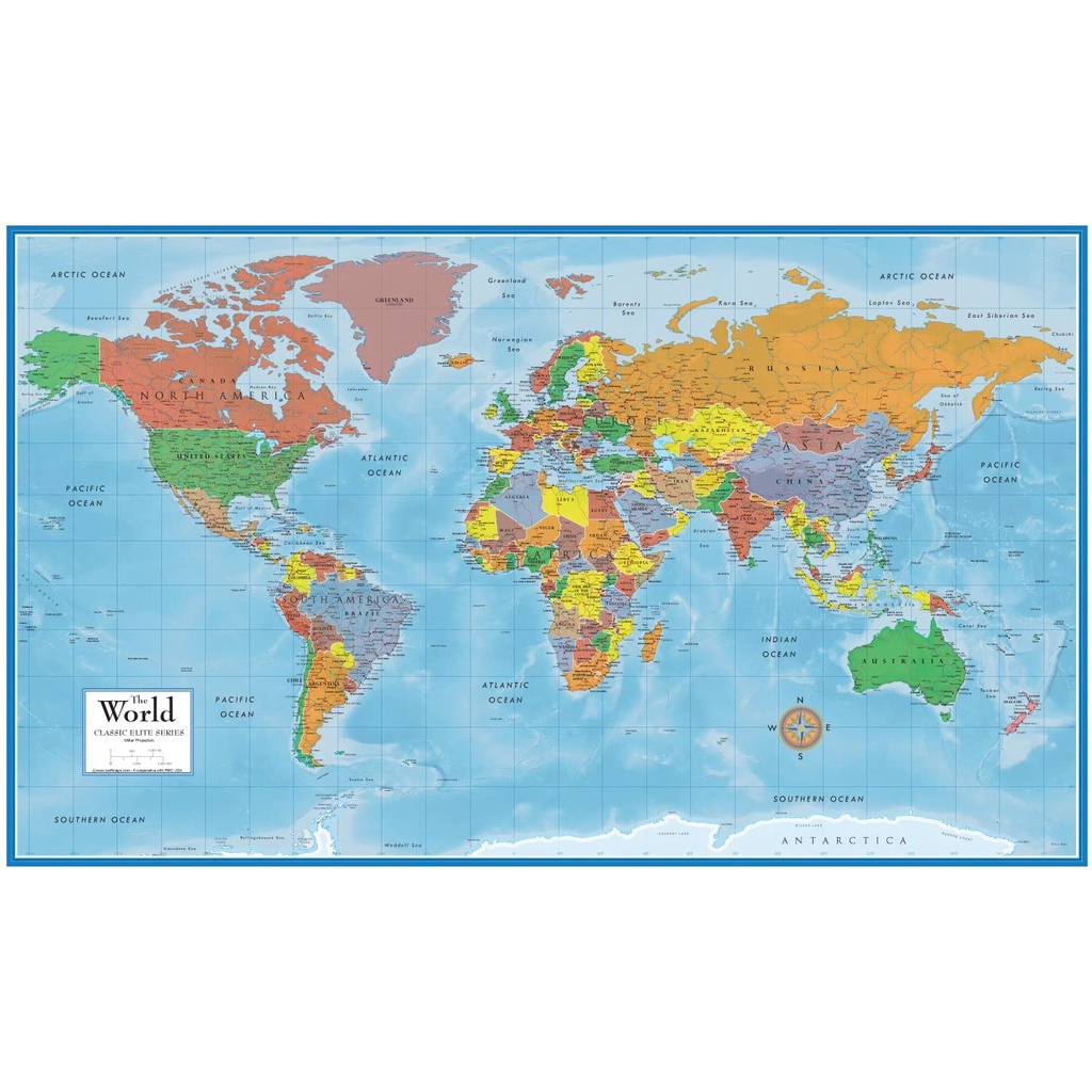 Swiftmaps 24x36 World Classic Premier Wall Map Poster | Shopee Malaysia