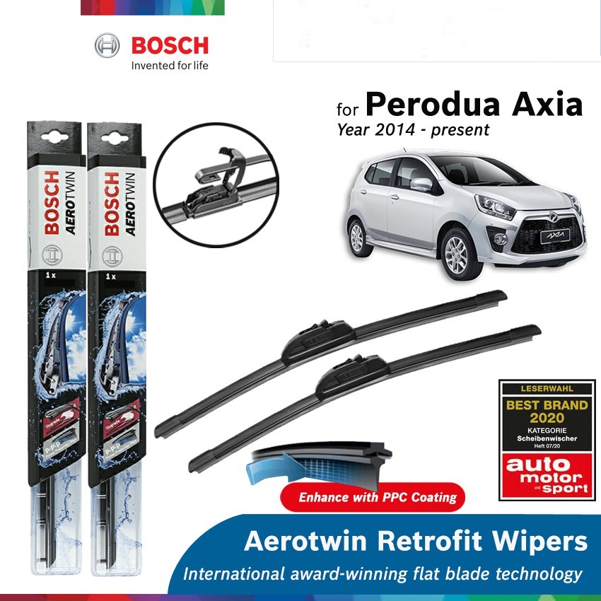 Bosch Aerotwin Retrofit U Hook Wiper Set for Perodua Axia (21"/14 ...