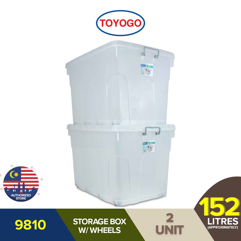TOYOGO Large Storage Box with Wheels - Translucent 9810 (144L) [2 units ...