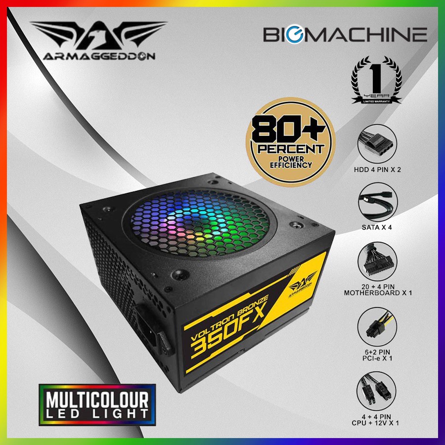 Armaggeddon Voltron Bronze 300FX | 350FX Power Supply with 120mm RGB Led Fan | Shopee Malaysia