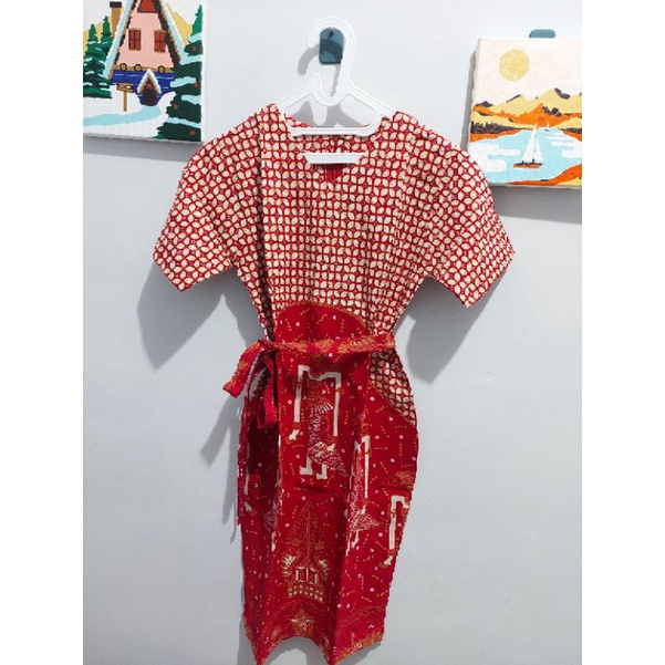 MERAH Nice Red Batik Dress Formal Work | Shopee Malaysia