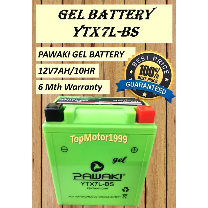 YTX7L-BS / YTX7L PAWAKI Gel Battery Motorcycle Bateri benelli RFS150 KLX VESPA R25 BENELLI ...