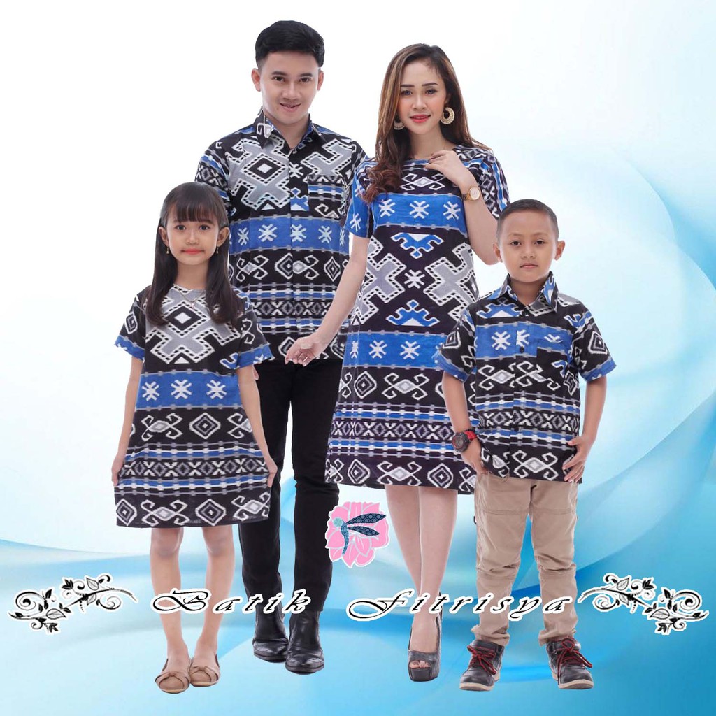 KEMEJA Complete Family Clothes - Mother Father Children - Blue Cross ...