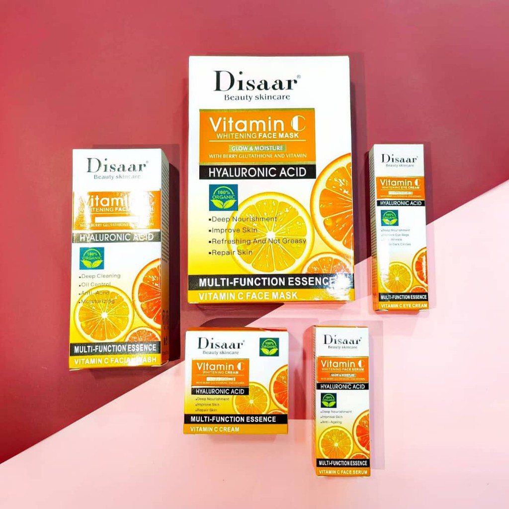 DISAAR 5 IN 1 HA Vitamin C Glow & Moisture Whitening Skin Care Full Set ...