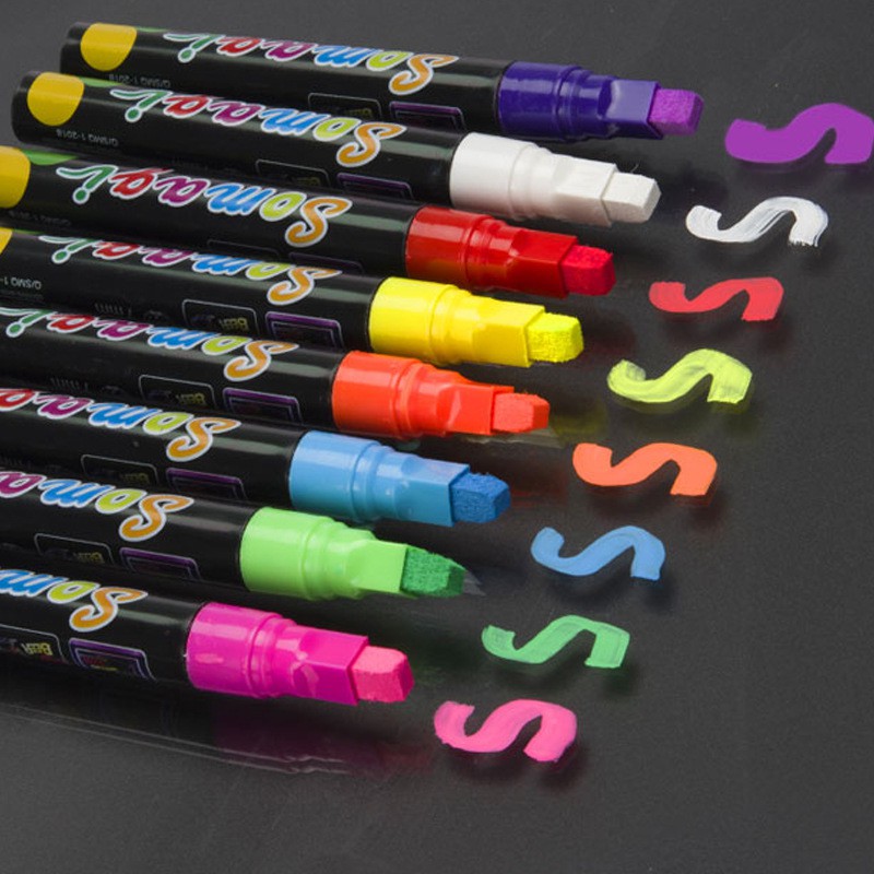 Candy Highlighter Fluorescent Liquid Chalk Marker Neon Pen For LED ...