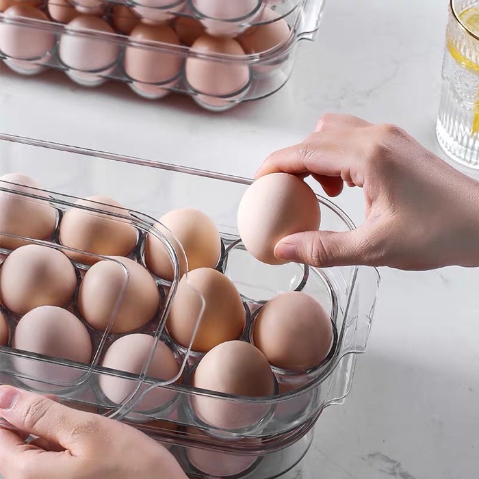Japan 16 Grid Fresh Egg Storage Fridge BPA Free Transparent Box ...
