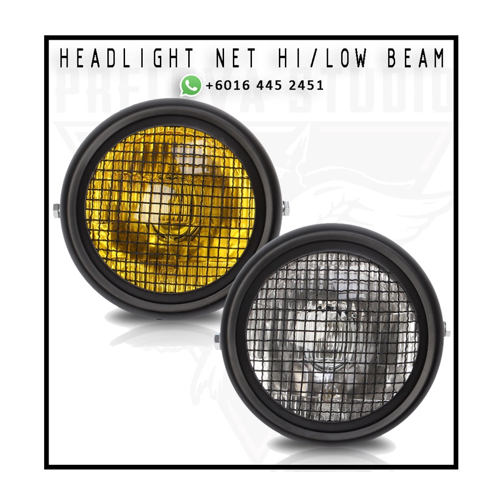 ( READY STOCK ) HEADLIGHT NET 6" HEADLAMP SIDE MOUNT CUSTOM ...