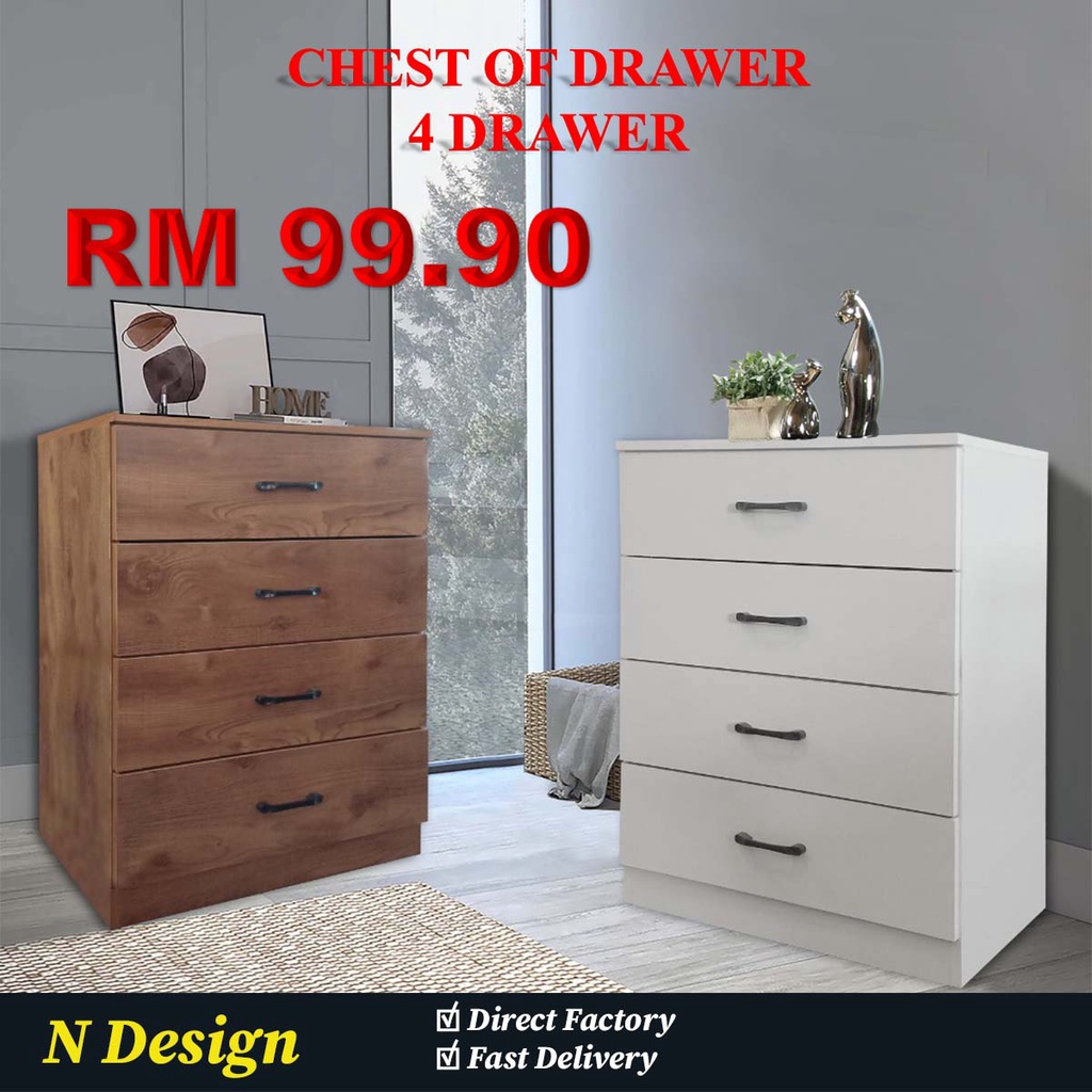[N Design] Chest Drawer / Almari Pakaian Murah / Almari Laci / Wardrobe ...