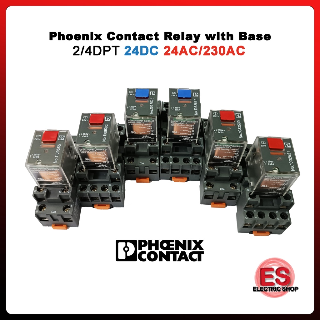 Phoenix Contact Relay with LED indicator / Test Button ECOR SET 2DPT ...