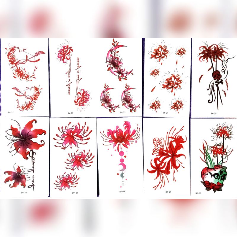 Temporary Tattoo Tatto Temporary Tattoo Code BY 21-30 (W=10cm L=6cm ...