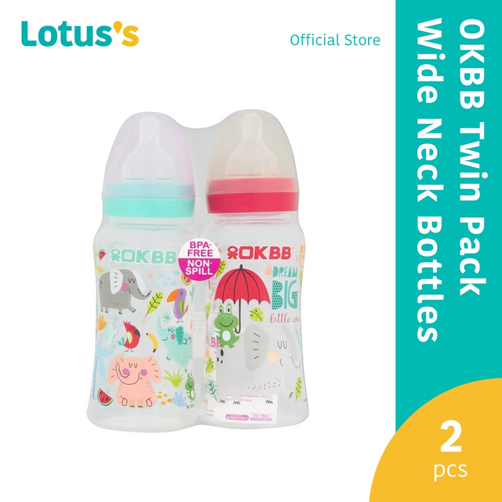 OKBB B-131-P Twin Pack Wide Neck Bottles | Shopee Malaysia