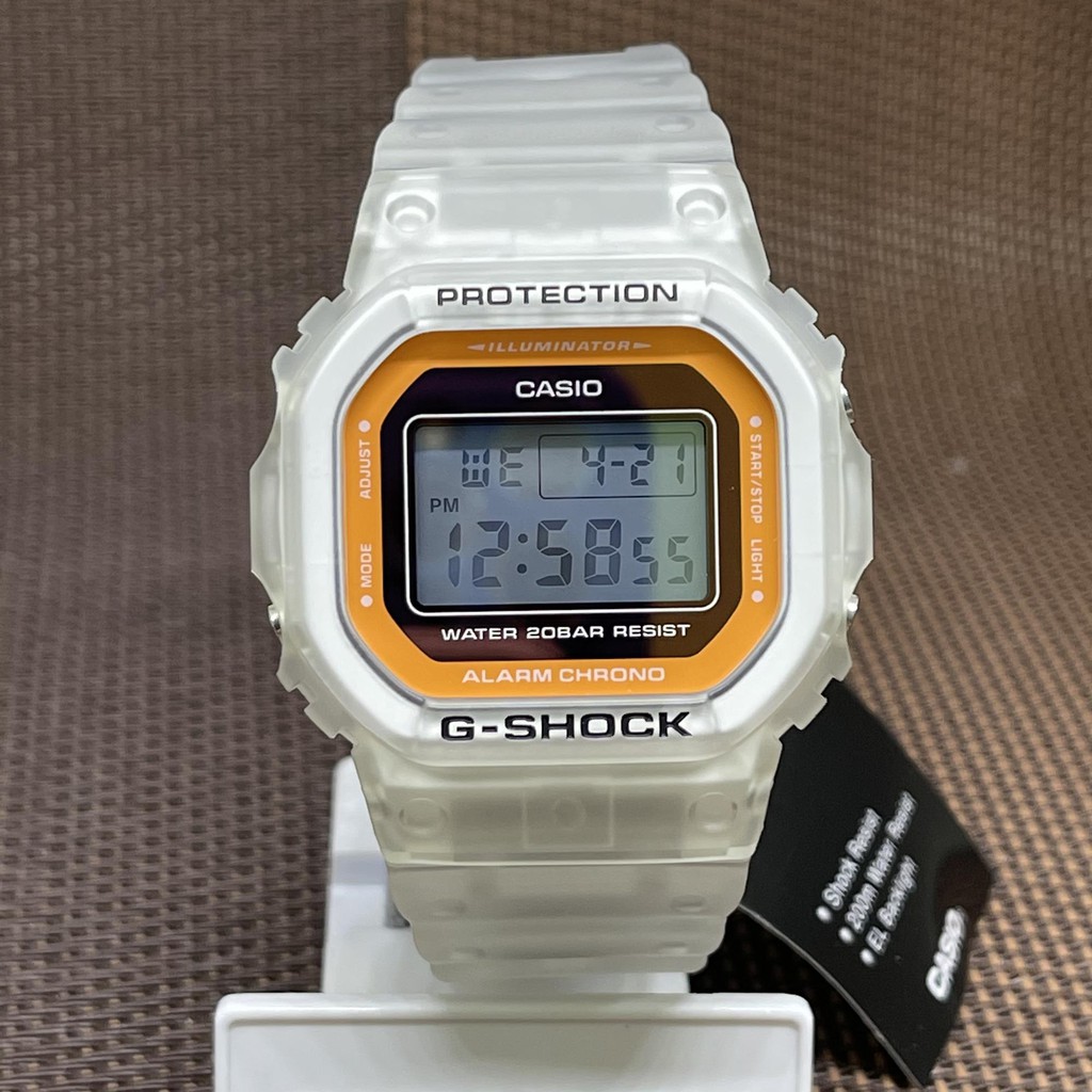 Casio G-Shock DW-5600LS-7D Semi-transparent Resin Band White Digital ...