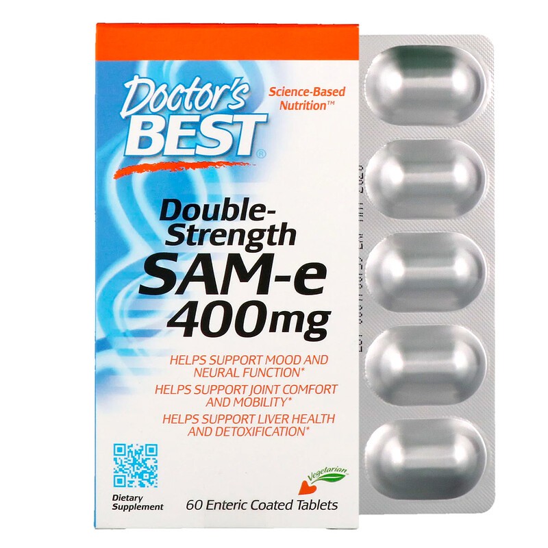 Doctor's Best, SAM-e, Double Strength (Disulfate Tosylate), 400 mg, 60 ...