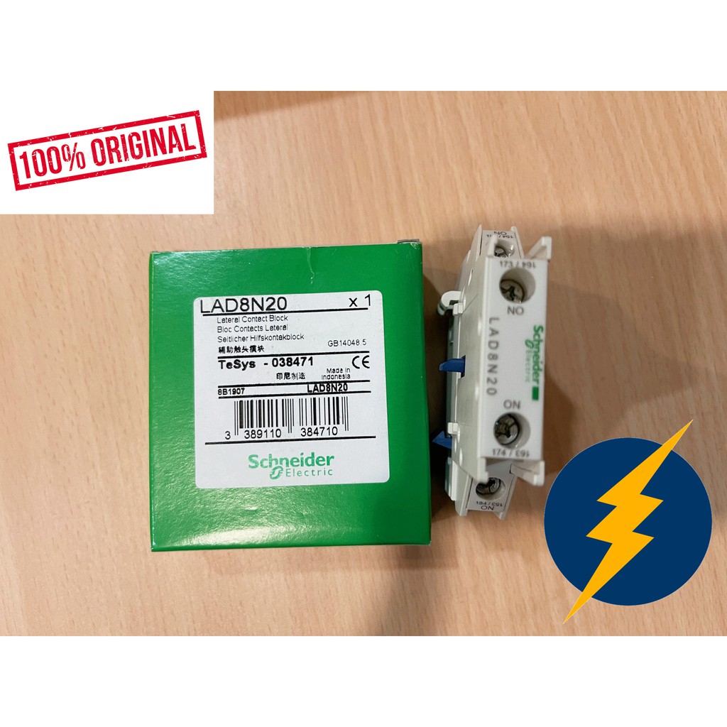 Schneider LAD8N20 Auxiliary contact block, TeSys D, 2NO, side mounting ...
