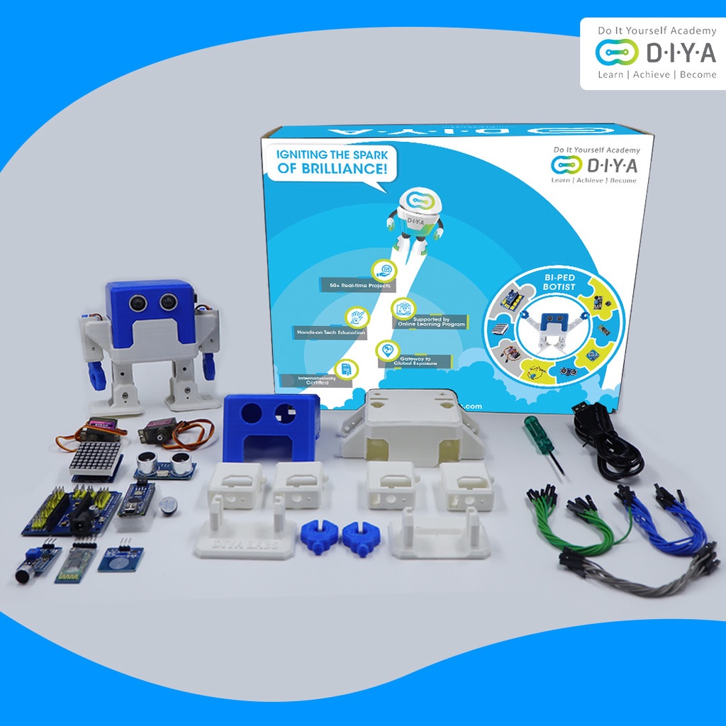 STEM Toys DIYA BiPed Botist Kit (LEVEL 3 ) Ages 7+ Robotics Kit 150 ...