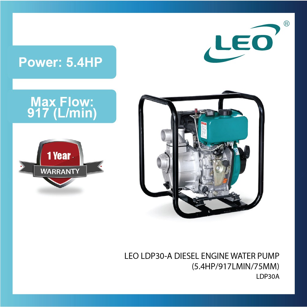 LEO LDP30-A DIESEL ENGINE WATER PUMP (5.4HP/917LMIN/75MM) | Shopee Malaysia