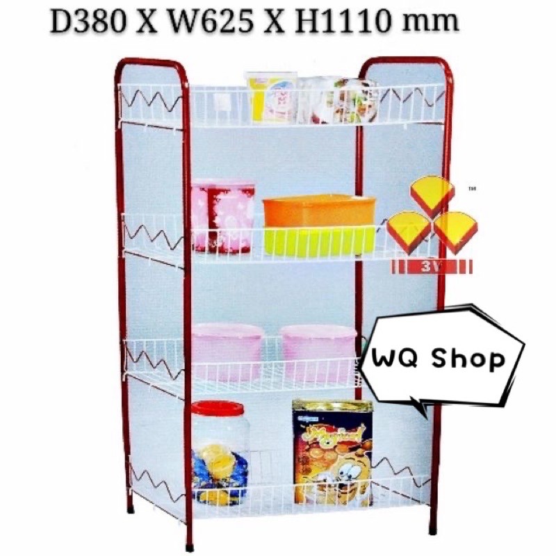 3V 4 Tiers Multi Purpose Storage Rack/ Rak Serbaguna | Shopee Malaysia
