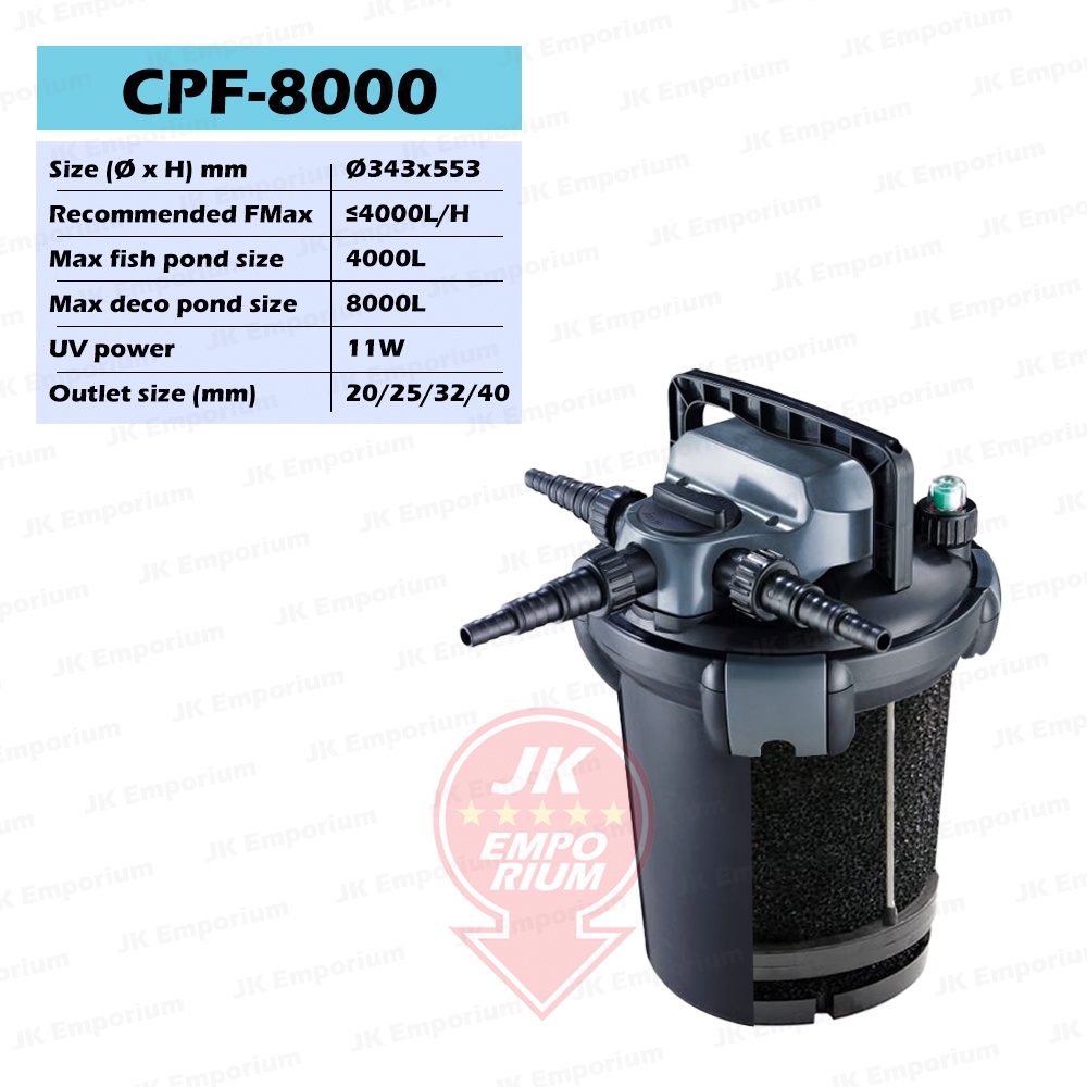 Jebao Outdoor Pond Pressure Bio Filter With UV Light Sterilizer Penapis ...