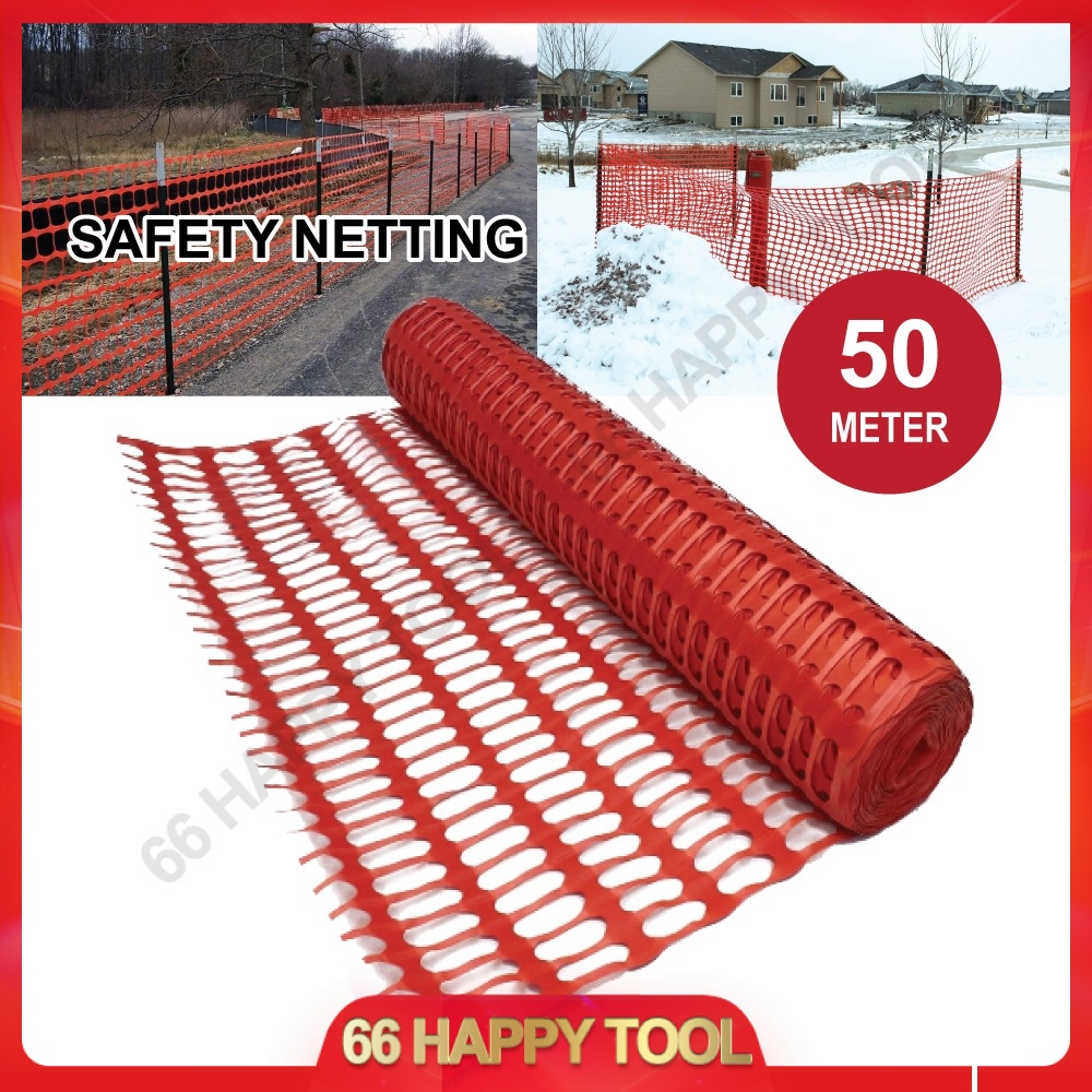 Safety Barrier Netting 1meter x 50meter Mesh Fence Orange PP Plastic ...