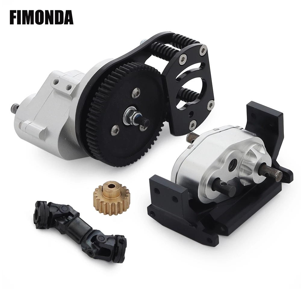 CNC Metal D90 Single Speed Transmission Gearbox Transfer Case for 1/10 ...