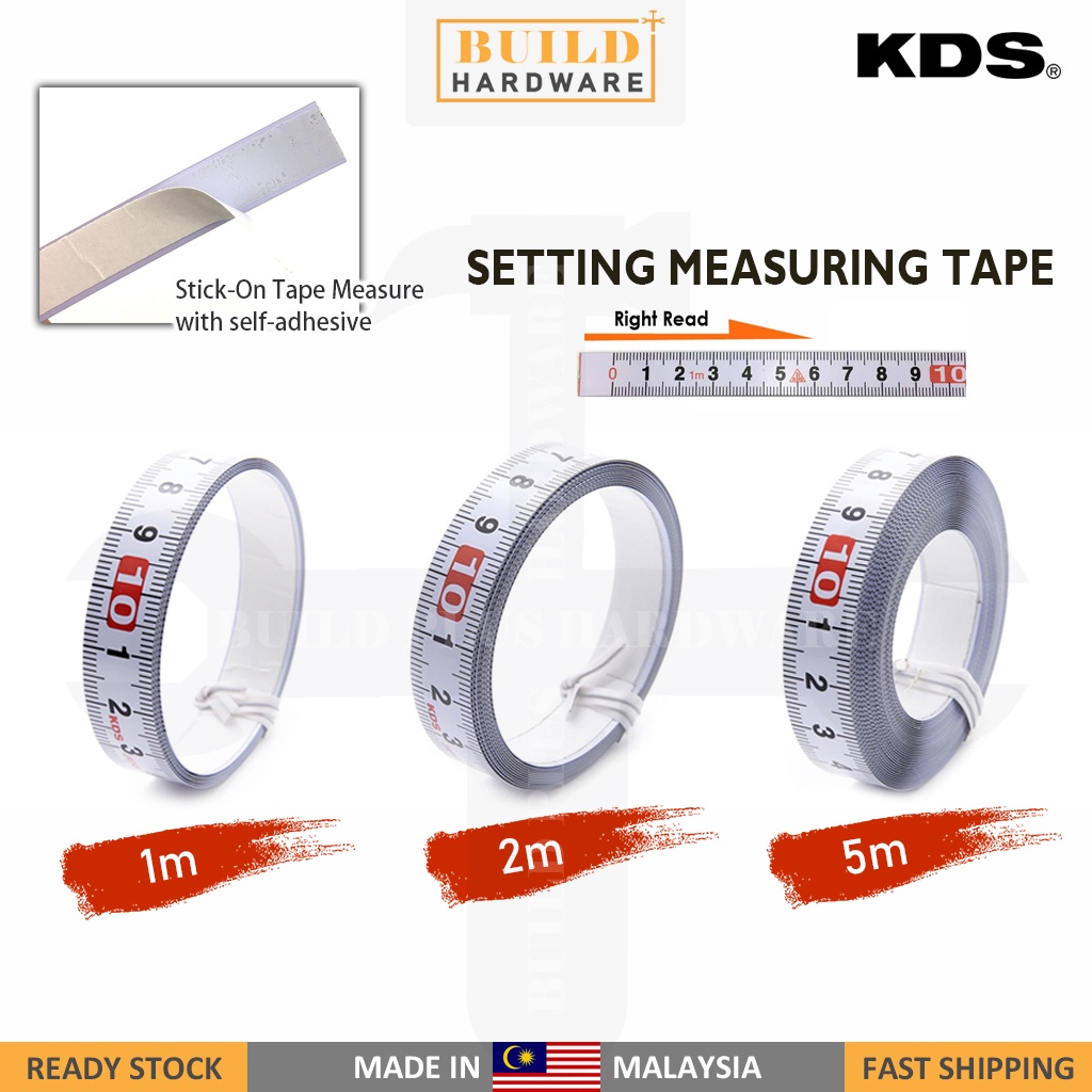 KDS Setting Measuring Tape 1M/2M/5M Right Hand Read | Stick-On Tape ...