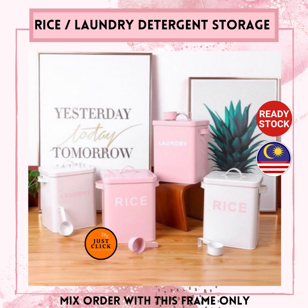 Bekas Simpan Beras Rice Barrel Tin Storage Rice Jar Tin Storage ...