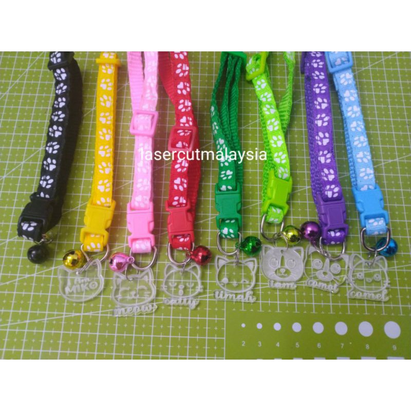 Rantai Nama Kucing / Name tag Collar Cat/lasercut malaysia | Shopee ...