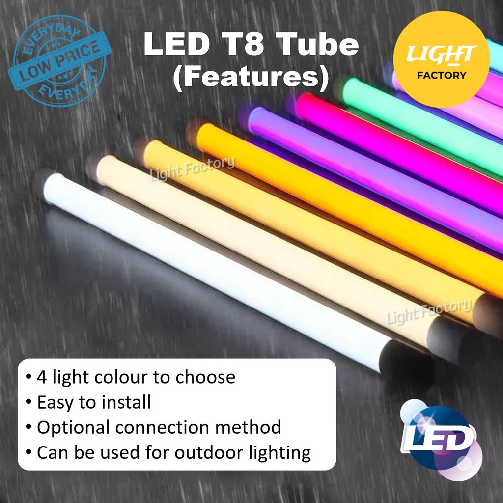 4ft T8 LED Tube LED Colour Light Tube Weatherproof 4 Feet 18W Blue ...