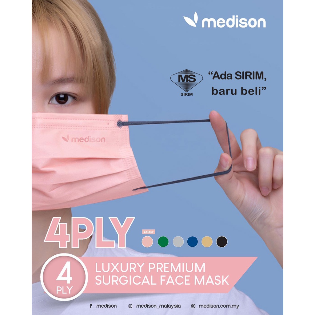 MEDISON Adult 4Ply Premium Soft Surgical Face Mask - SIRIM CERTIFIED ...