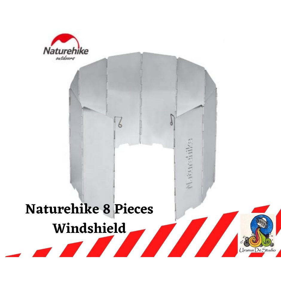 NATUREHIKE OUTDOOR PORTABLE ALUMINIUM ALLOY 8 PIECE FOLDABLE WINDSHIELD ...
