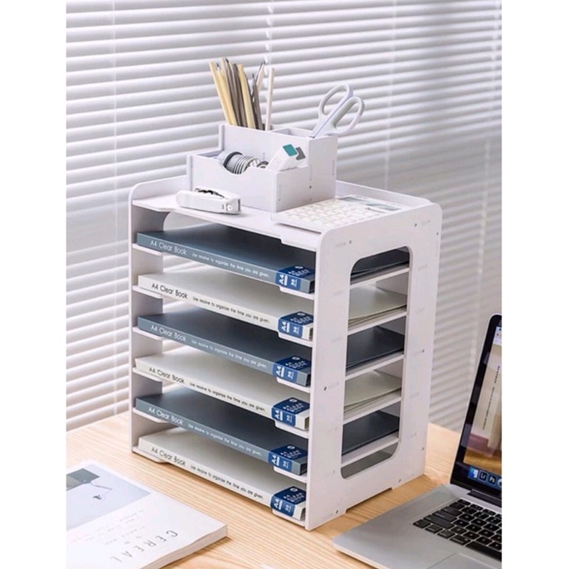 Document rack table top paper tray file storage organizer office table ...