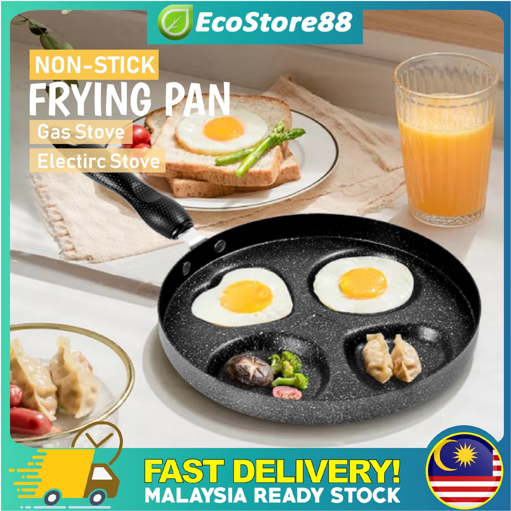 [MULTIFUCTION] Four Hole Egg Burger Frying Pan Eggs Pancake Maker Non ...