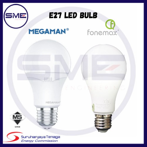 A60 LED BULB E27 FONEMAX/MEGAMAN 10W/13W/15W 6500K DAYLIGHT BULB (SIRIM ...