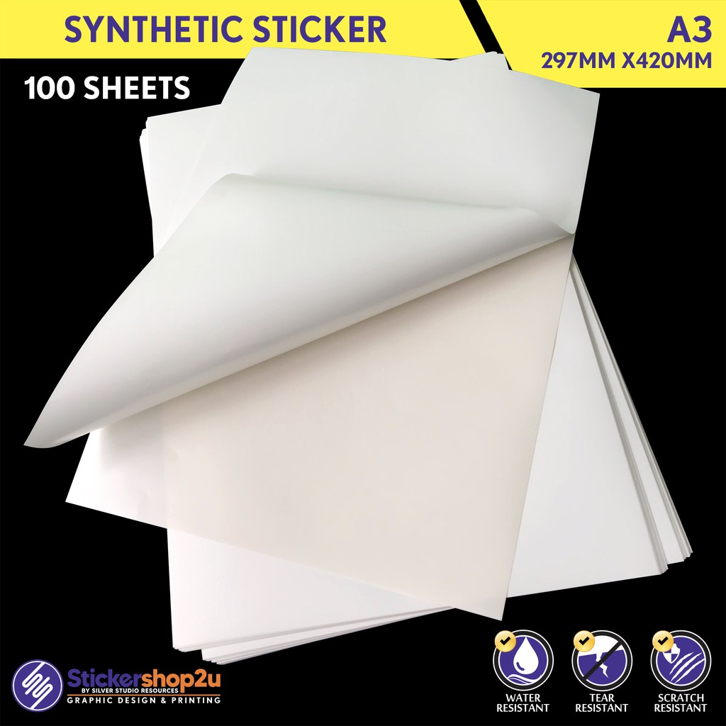 100 Sheet A3 Synthetic Sticker | Shopee Malaysia