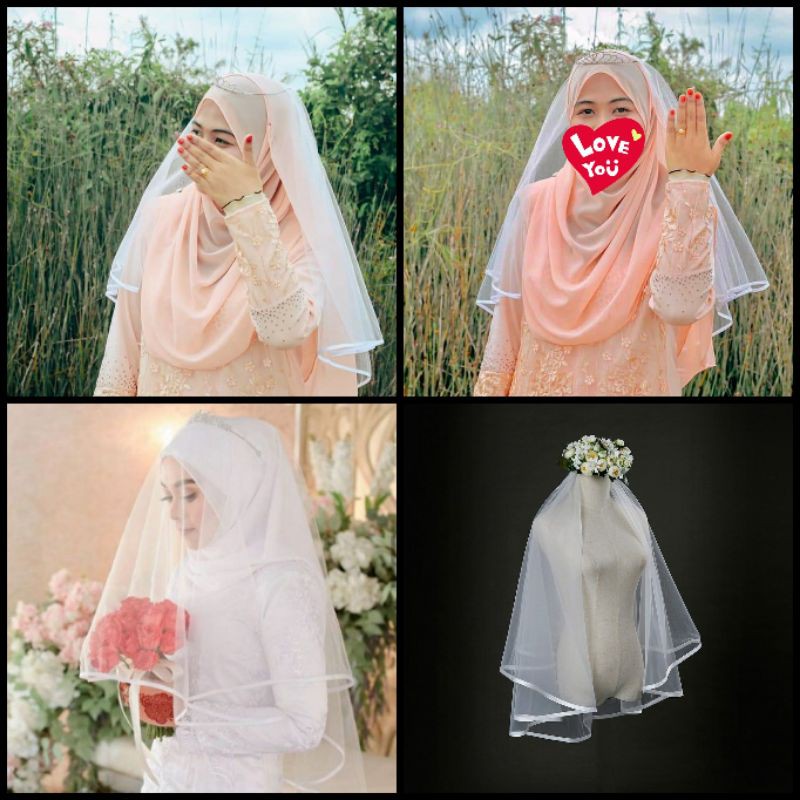 (👑ANINAS) veil pengantin veil tunang veil murah veil simple veil nikah ...