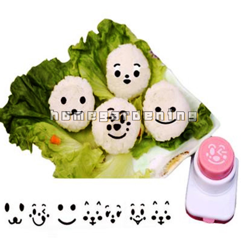 Smiling Face Sushi Tool Maker Mold Cartoon Laver Seaweed Cutter Onigiri ...