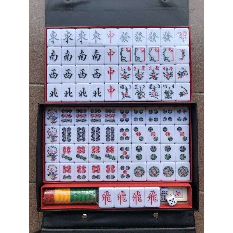 READY STOK 3 Player Mahjong Traditional Chinese Tile Game 三人麻将 | Shopee ...