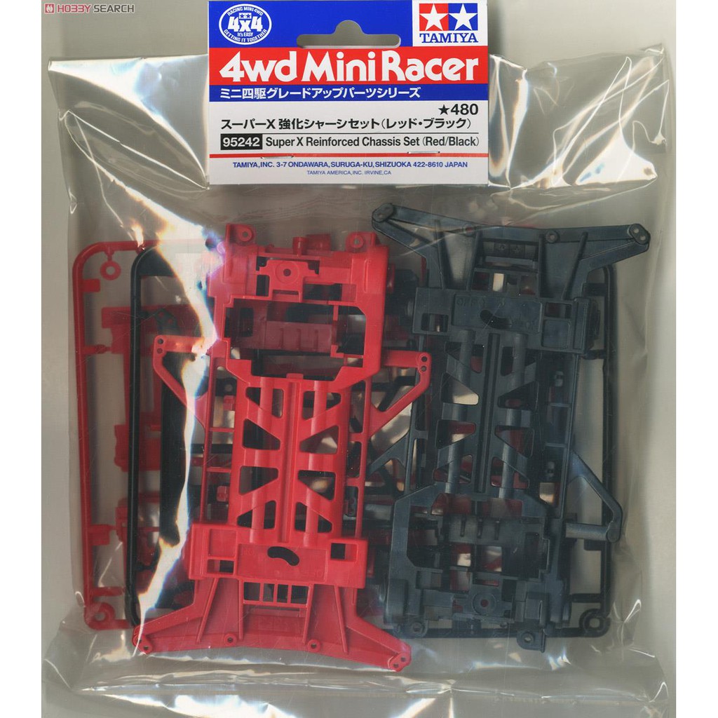 Tamiya 95242 Super X Reinforced Chassis Set (Red/Black) (Mini 4WD ...