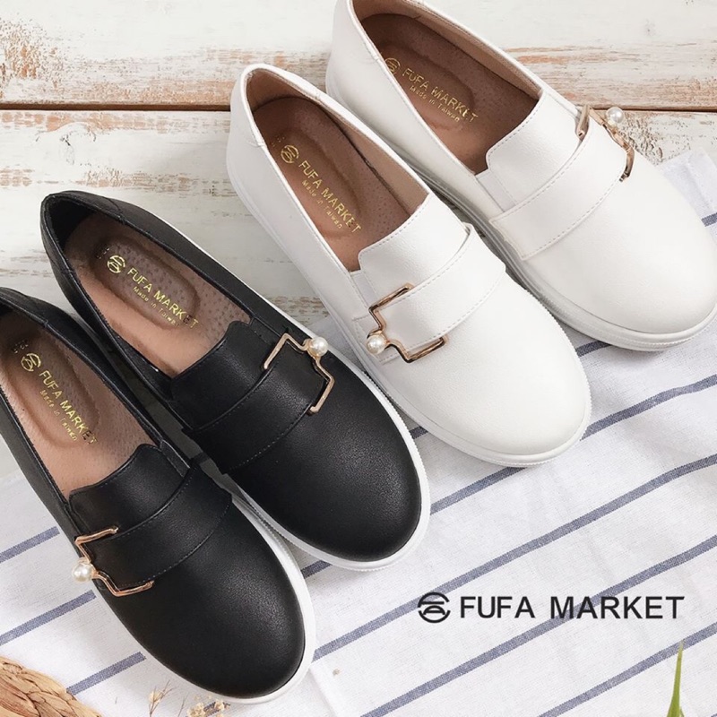 Fufa Shoes 1BE57 Elegant Pearl Broadband Lazy Casual Women Thick-Soled ...