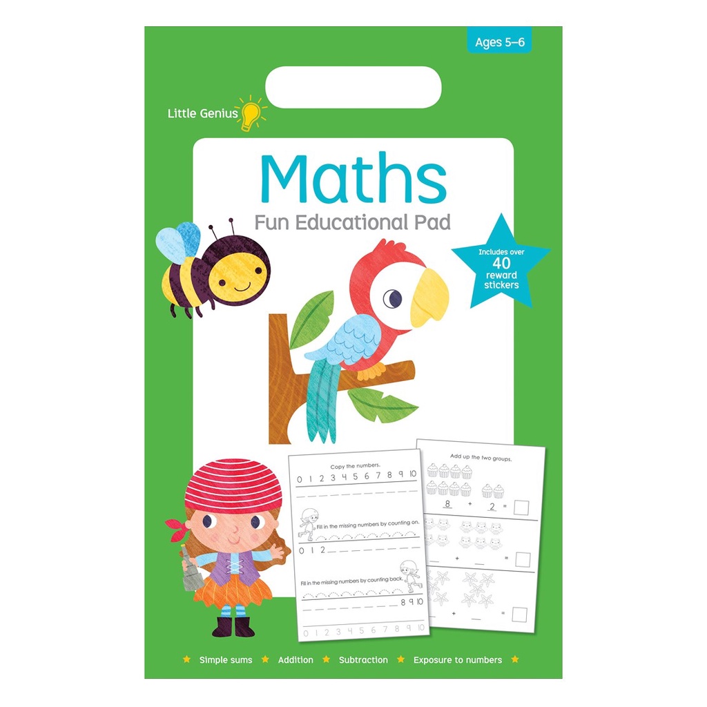 Math Fun Educational Pad Little Genius Activity Book With Stickers ...