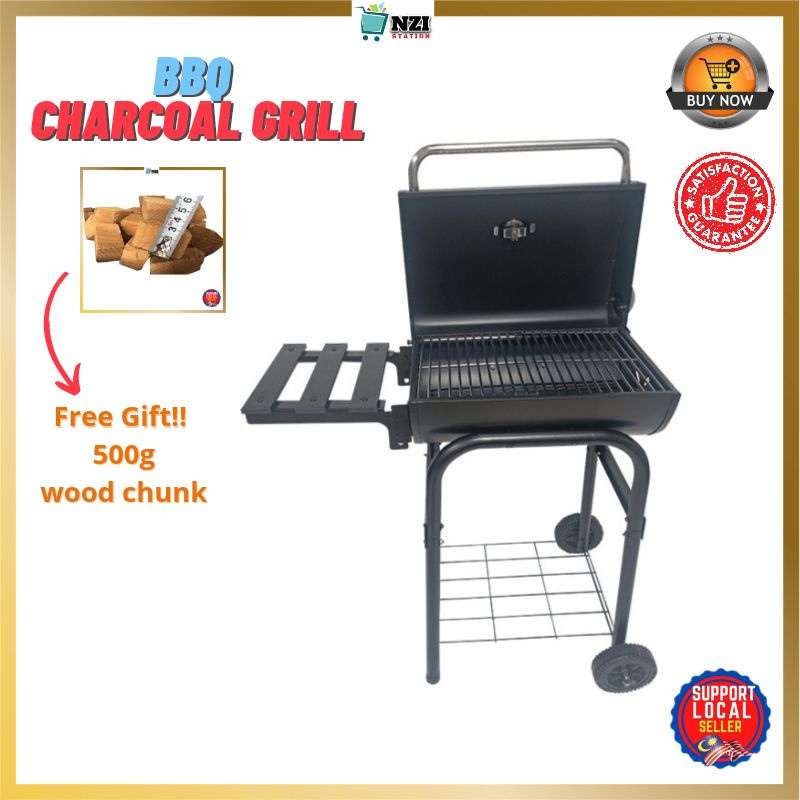 BBQ charcoal grill pit smoker tempat bbq dan pemanggang with free gift ...