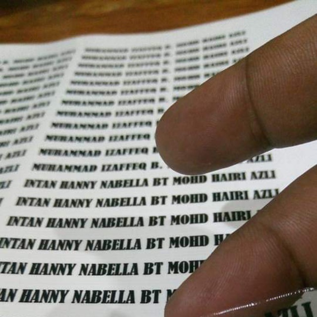 STICKER NAMA TRANSPARENT | Shopee Malaysia