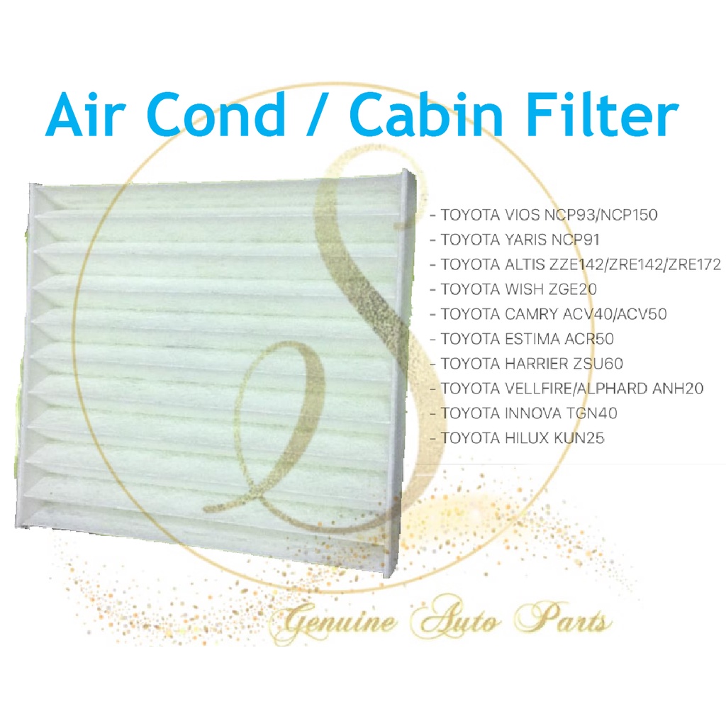CABIN AIR COND FILTER TOYOTA VIOS NCP93 NCP150 NSP151 ALTIS WISH CAMRY ...