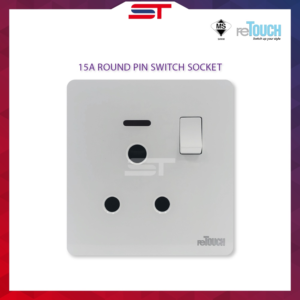 Retouch Ultra Rimless Switch Socket WHITE / 20A DOUBLE POLE / 13A ...